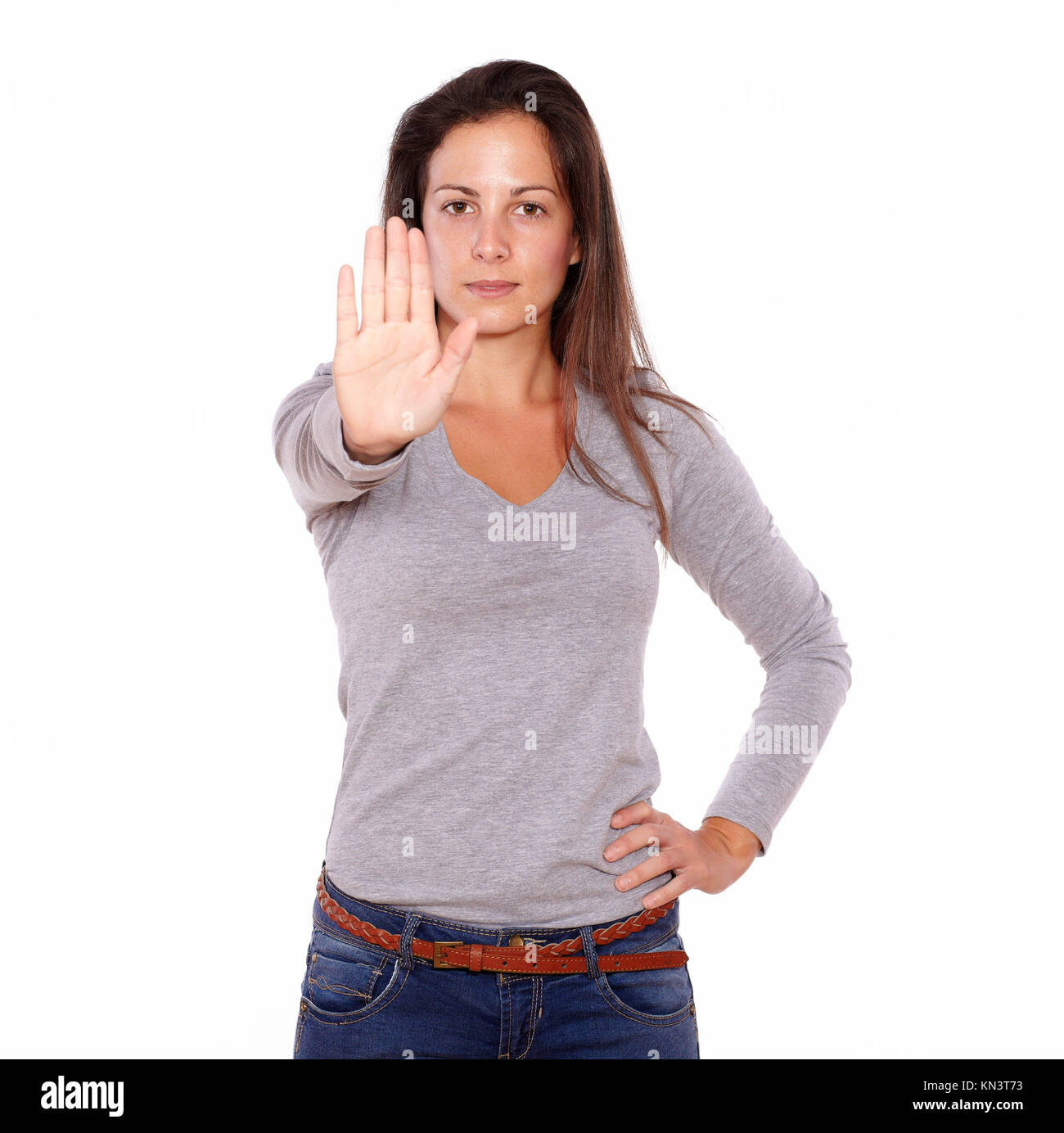 Stop Hand Gesture Female Hand Stock Photos & Stop Hand Gesture Female ...