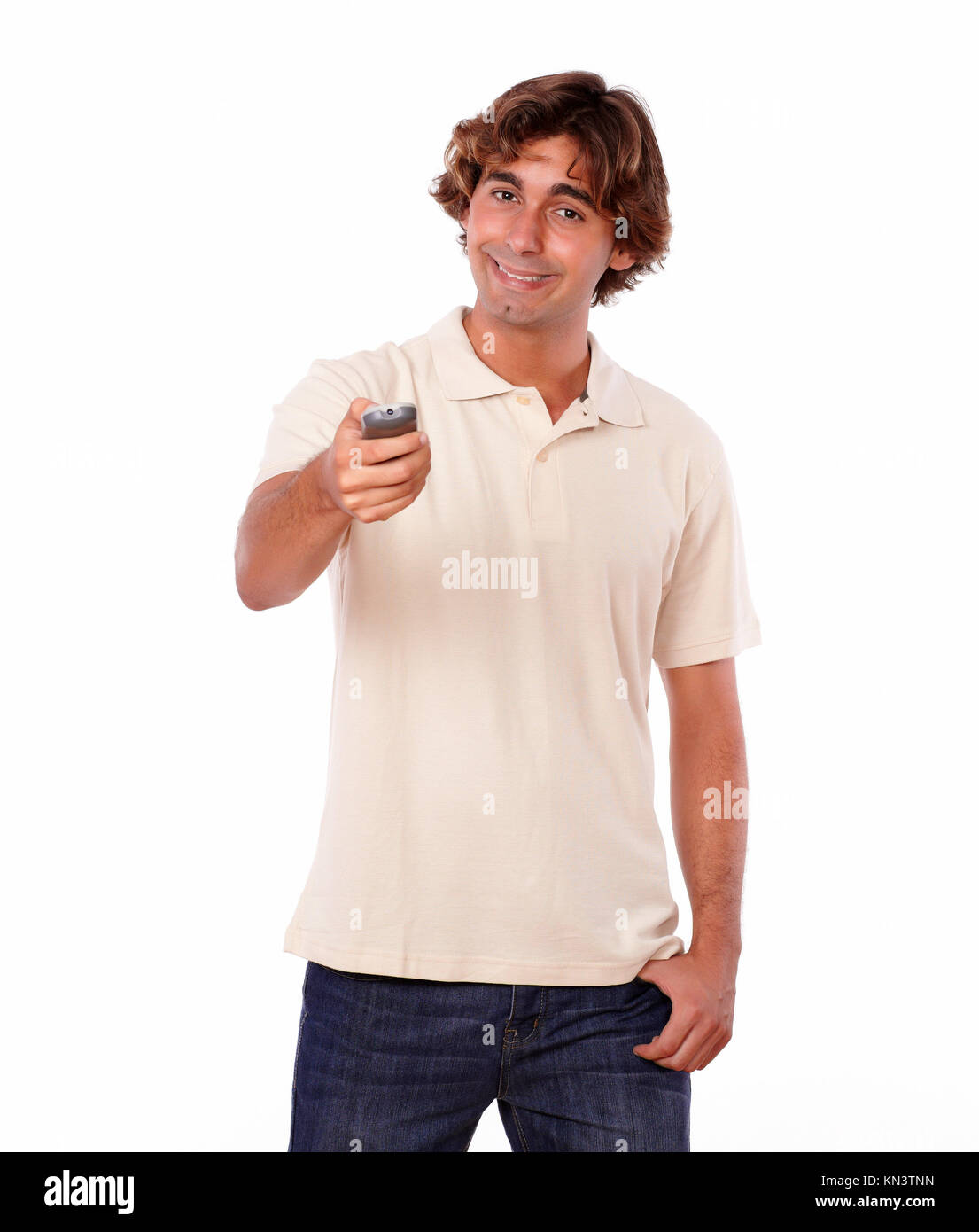 Remote control man pointing hi-res stock photography and images - Alamy