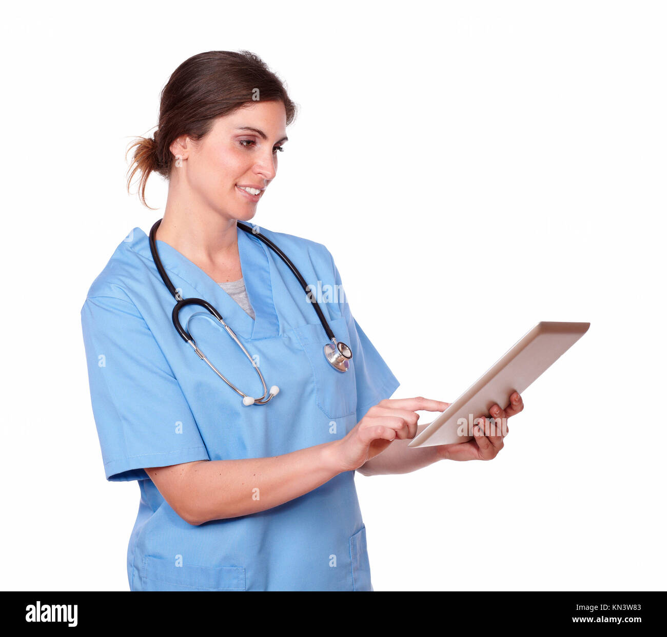 Nurse working on computer hi-res stock photography and images - Alamy