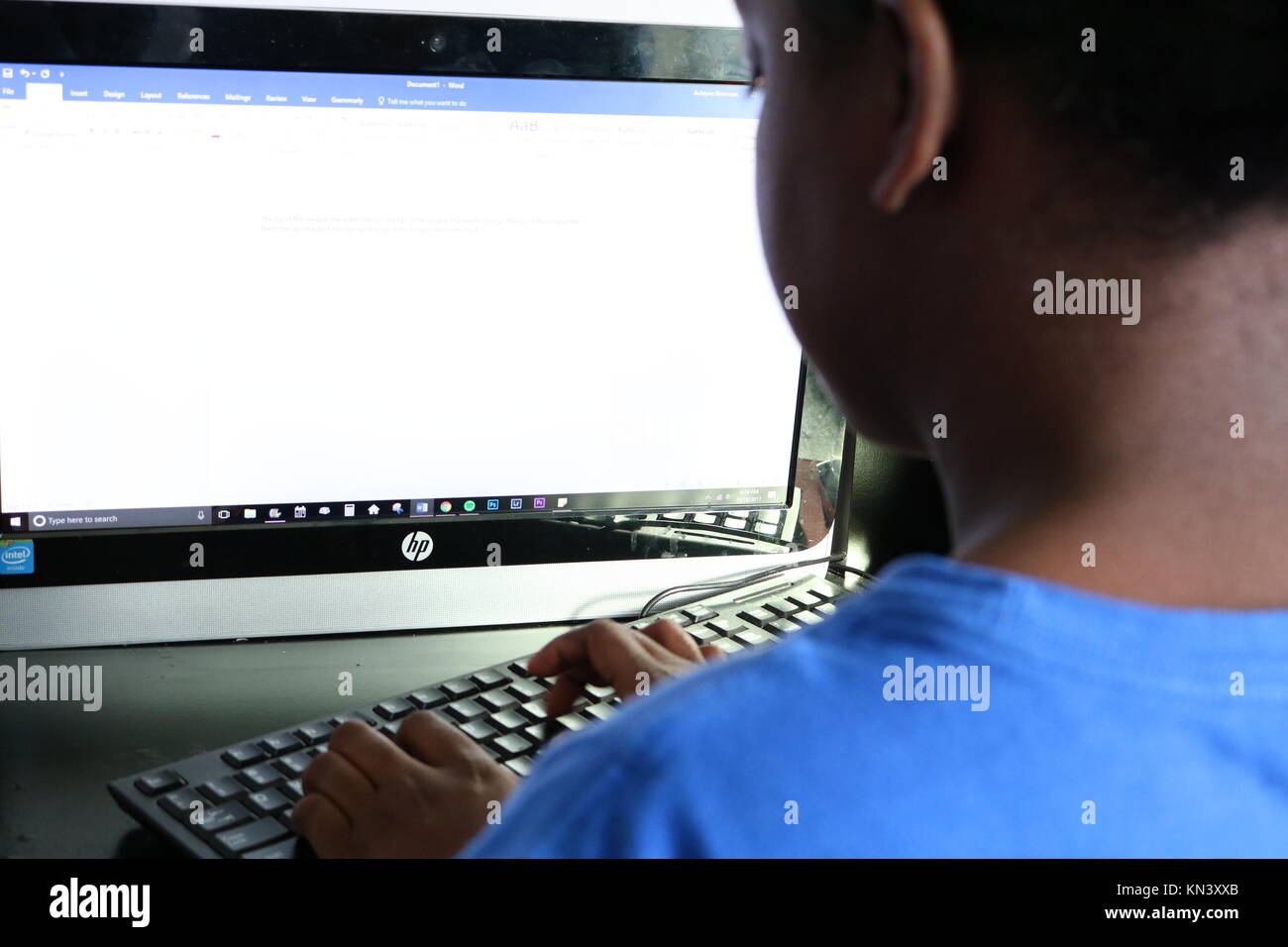 Typing studying hi-res stock photography and images - Alamy