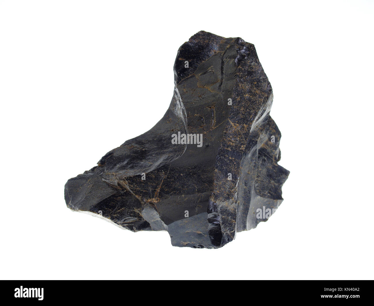 Obsidian, precious stone on white background, studio isolated photo ...