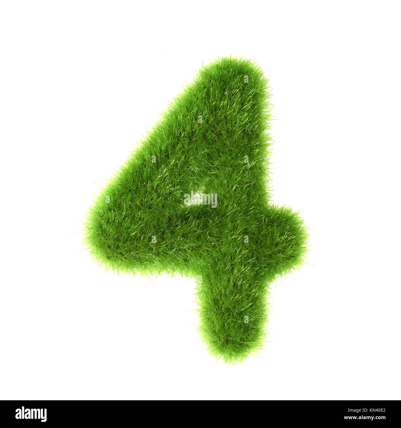 Grass "4" number, isolated on white background Stock Photo - Alamy