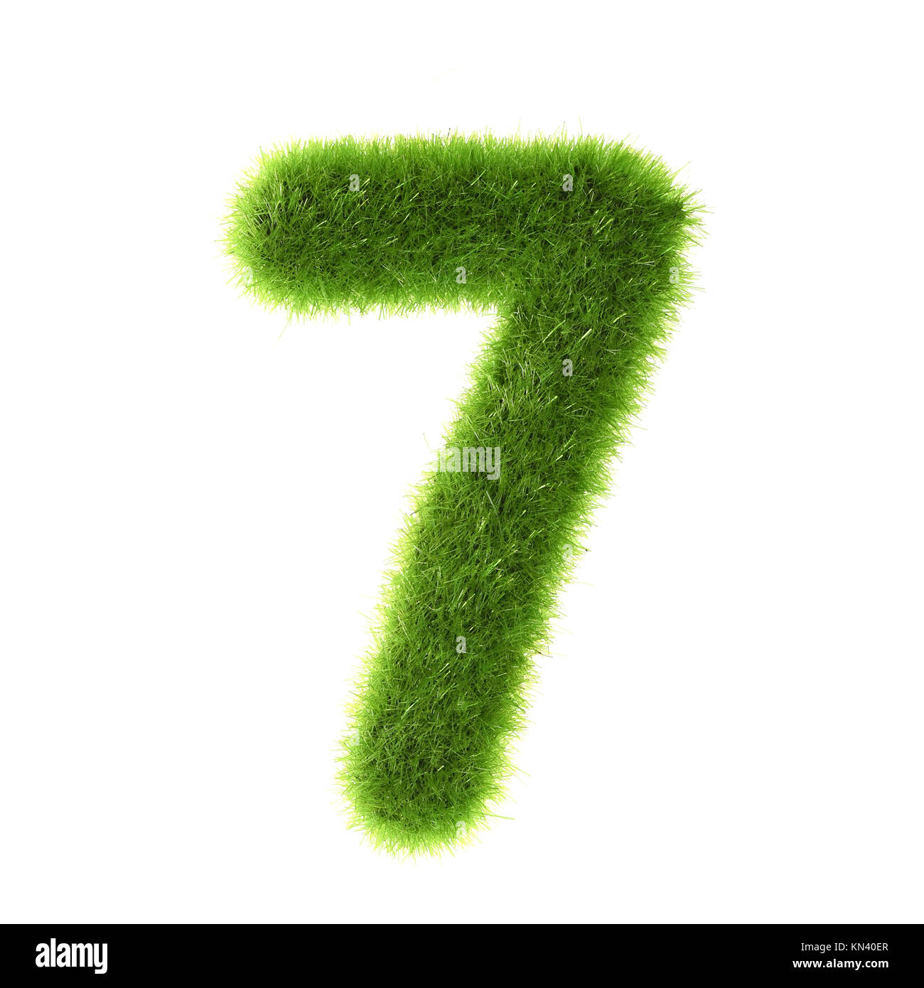 Grass "7" number, isolated on white background Stock Photo - Alamy