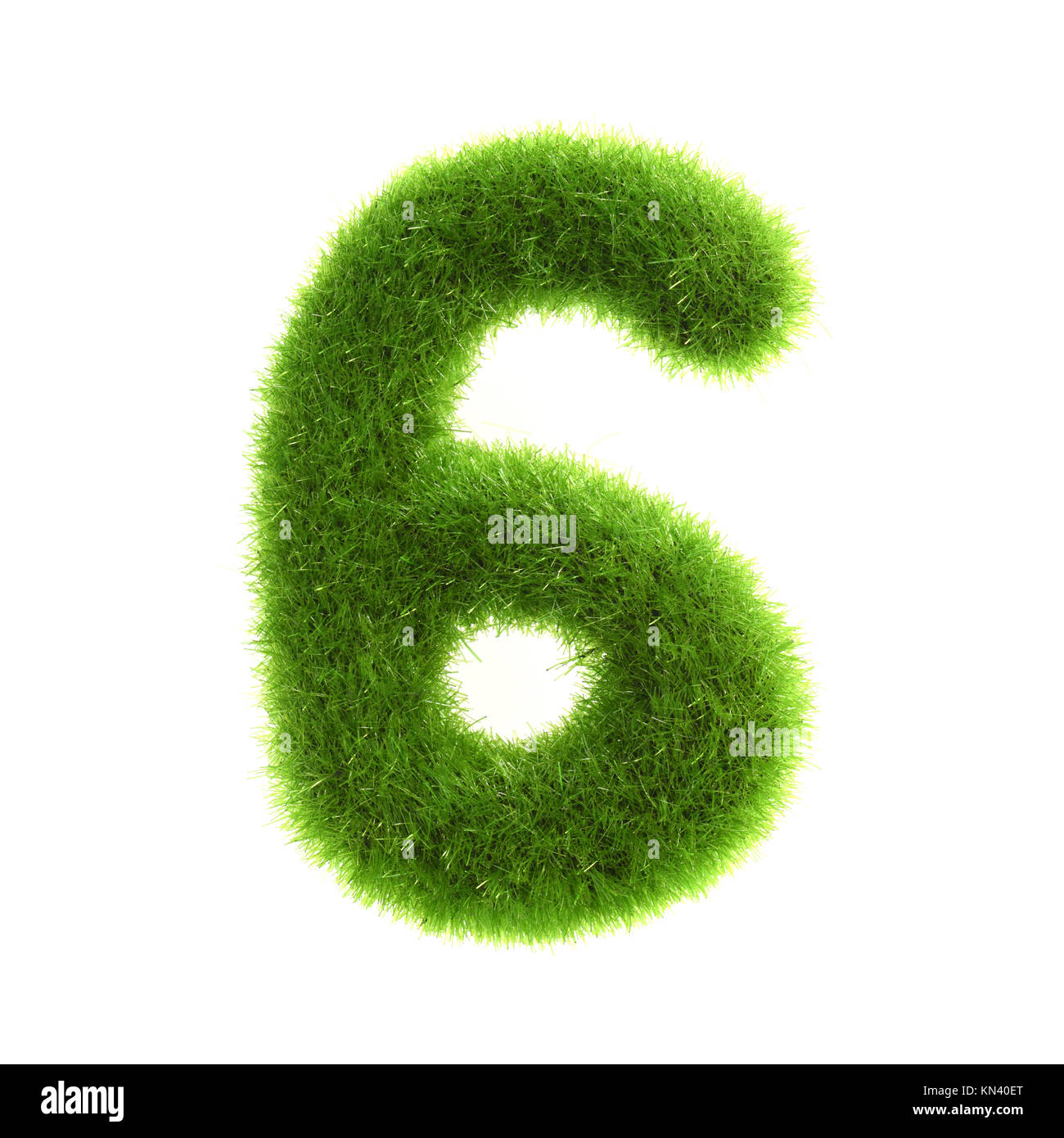 Grass "6" number, isolated on white background Stock Photo - Alamy