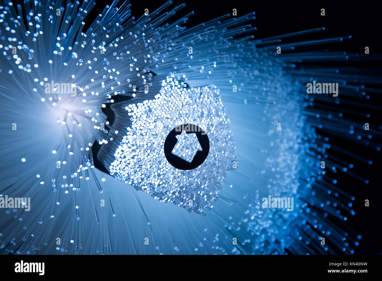 fiber optic connection to house Stock Photo - Alamy