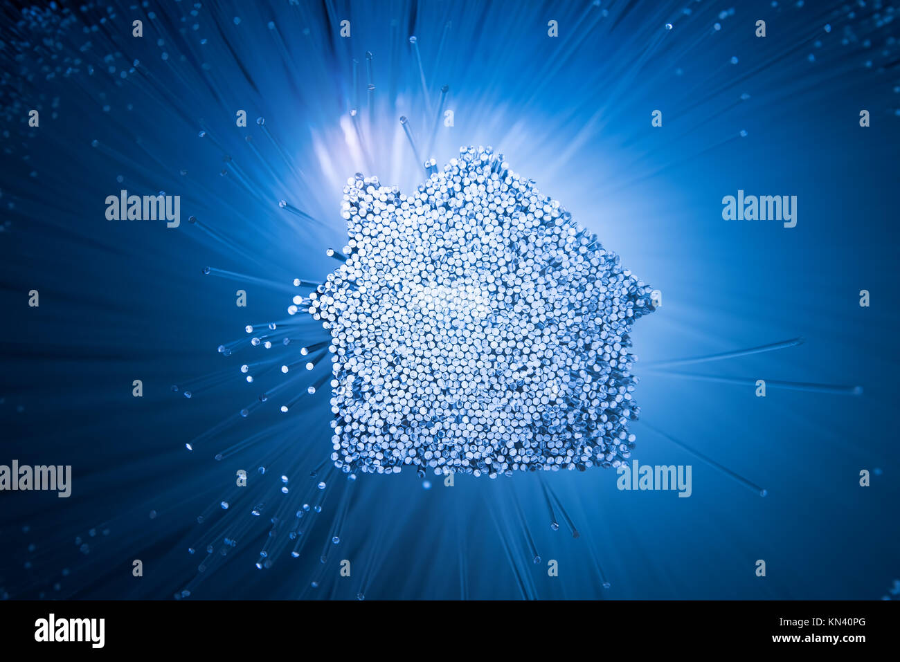 fiber optic connection to house Stock Photo - Alamy