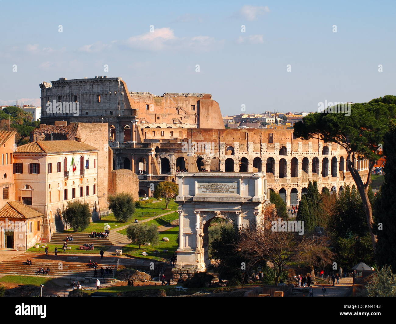 Colosseum, famous ancient roman amphitheatre in Rome, Italy Stock Photo ...