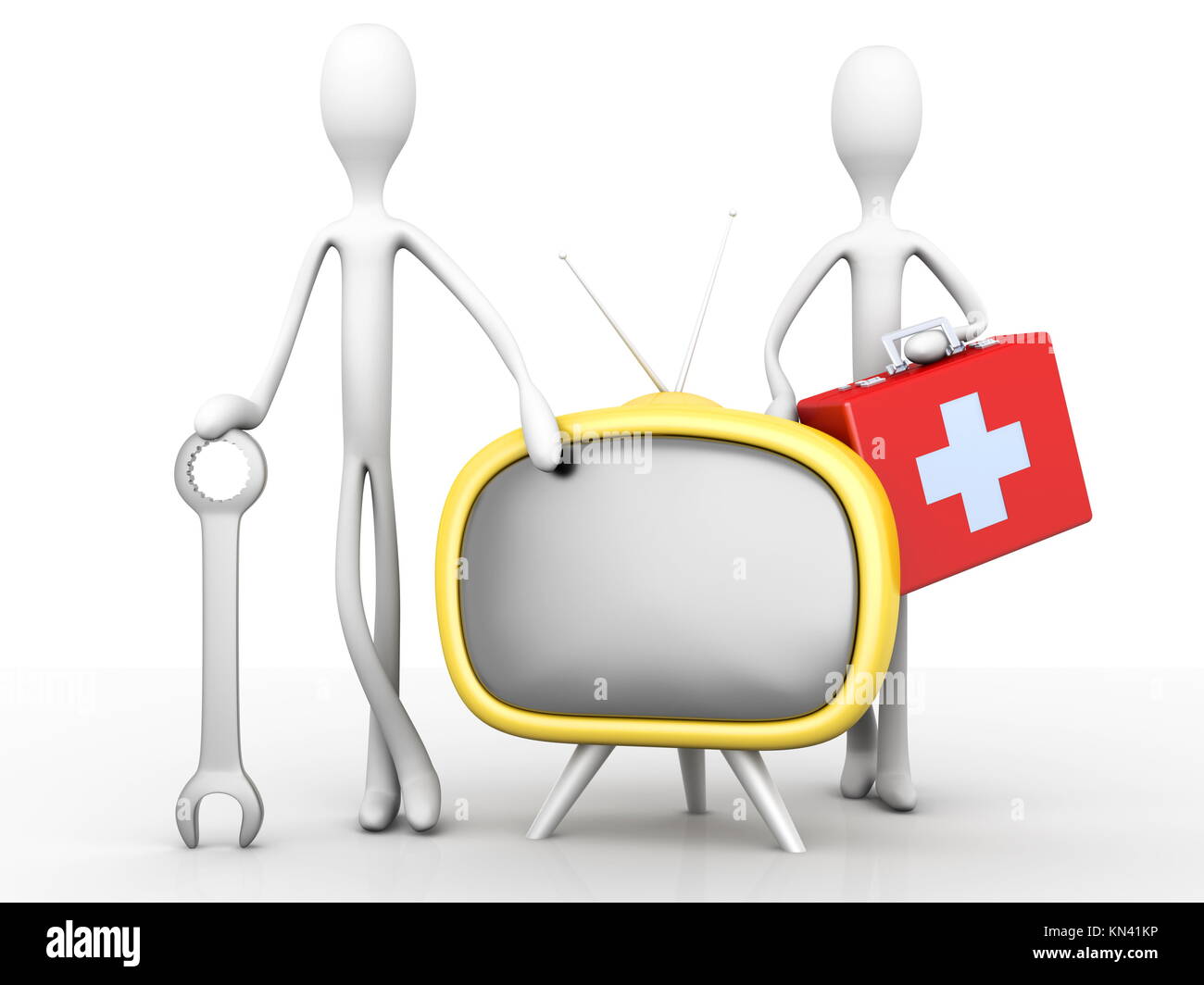 Cartoon Figures as a support team. 3D rendered Illustration Stock Photo ...