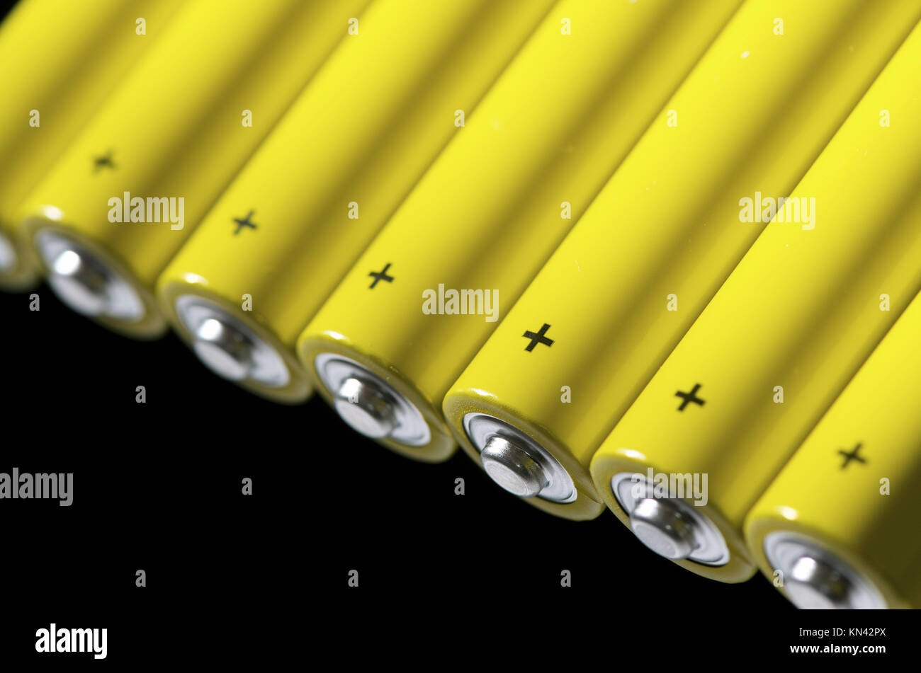 forefront of a group of AA batteries Stock Photo - Alamy