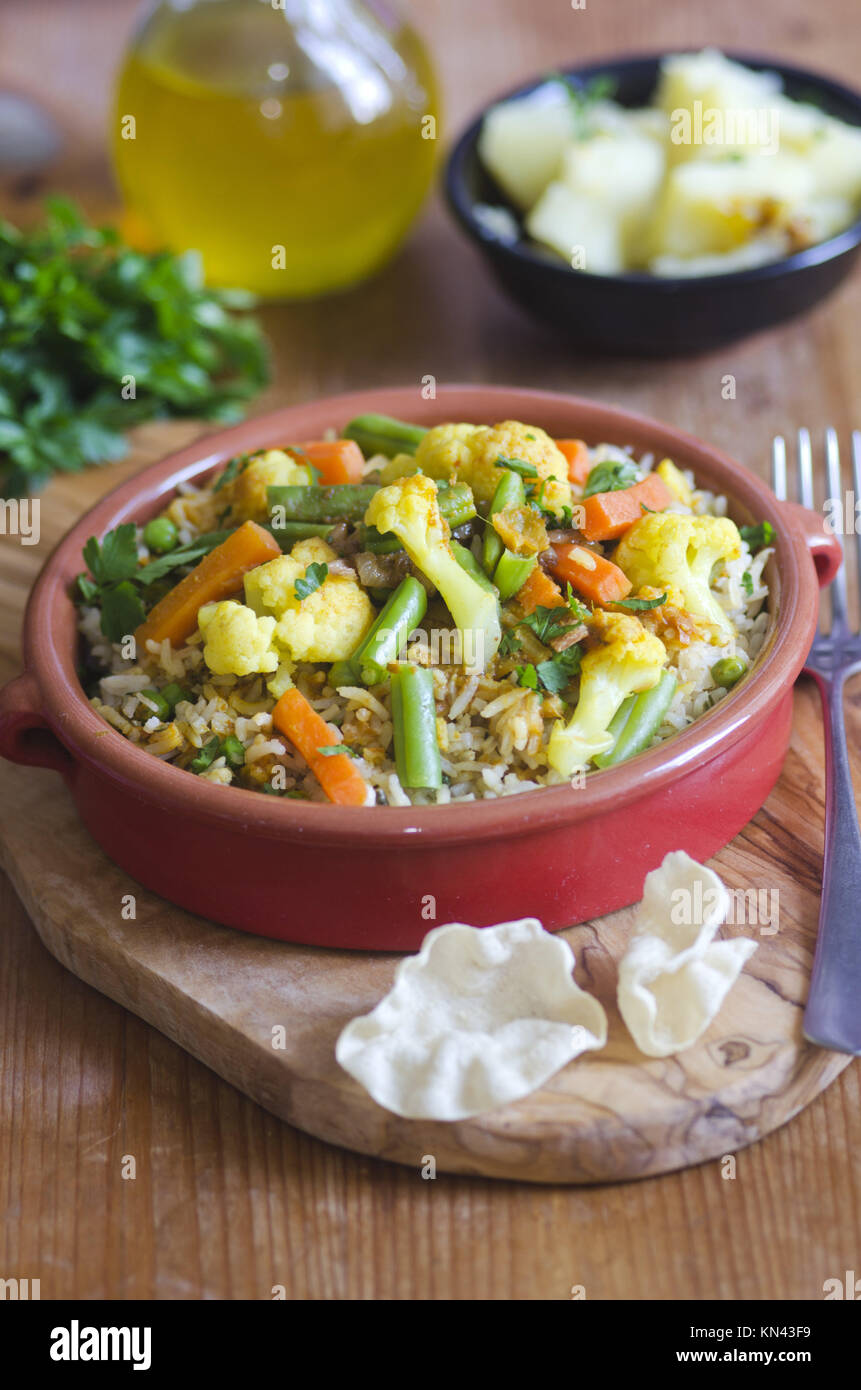Indian vegetable biryani rice Stock Photo - Alamy