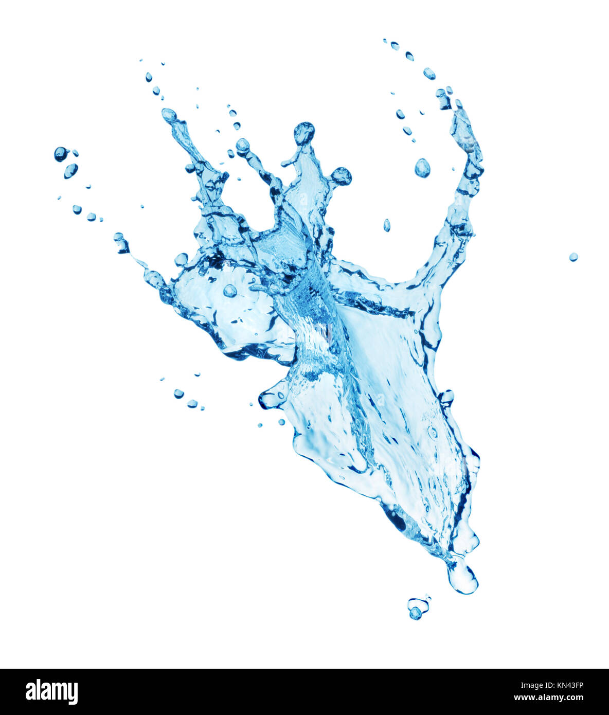 Blue water splash isolated on white background Stock Photo - Alamy