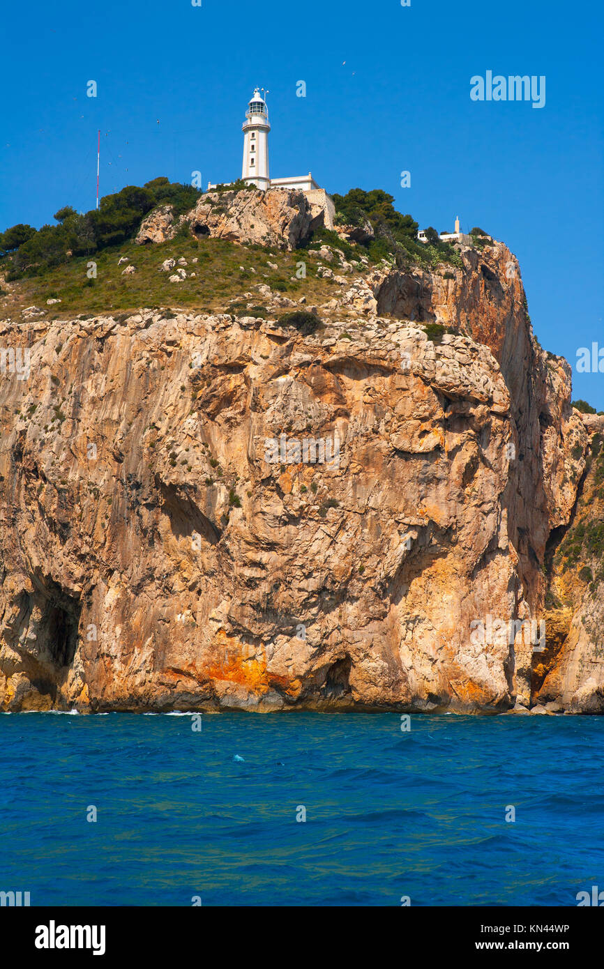 Cabo de la Nao Cape lighthouse in mediterranean sea Alicante Spain ...