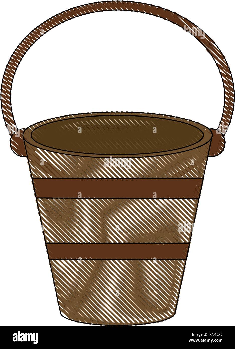 Bucket rustic old antique Stock Vector Images - Alamy
