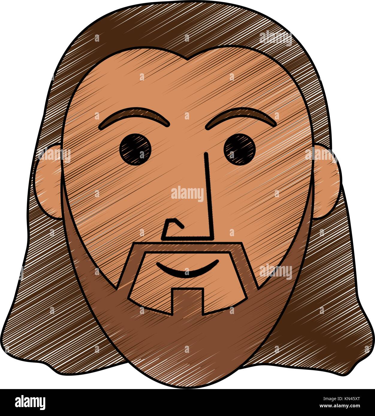 Cara De Jesus Vector Jesus Christus Mit Dornenkrone, Flaches Design
