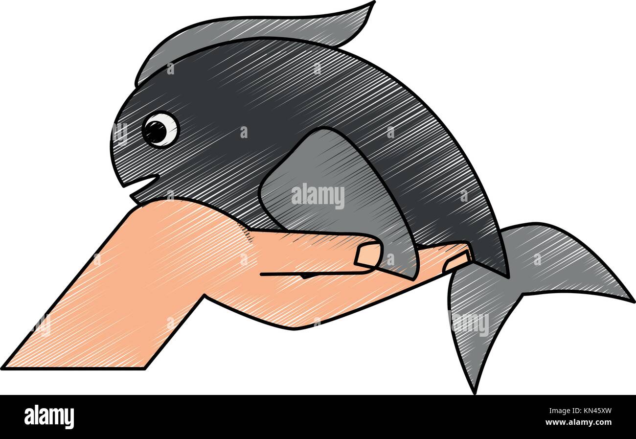 Hand with fish Stock Vector Image & Art - Alamy