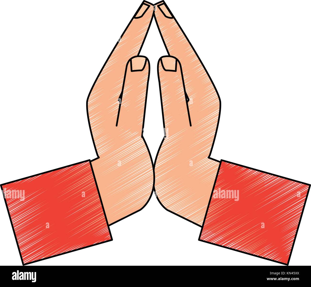 Praying hands line silhouette hi-res stock photography and images - Alamy
