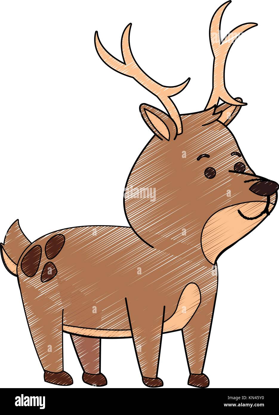 Reindeer cute cartoon Stock Vector Image & Art - Alamy