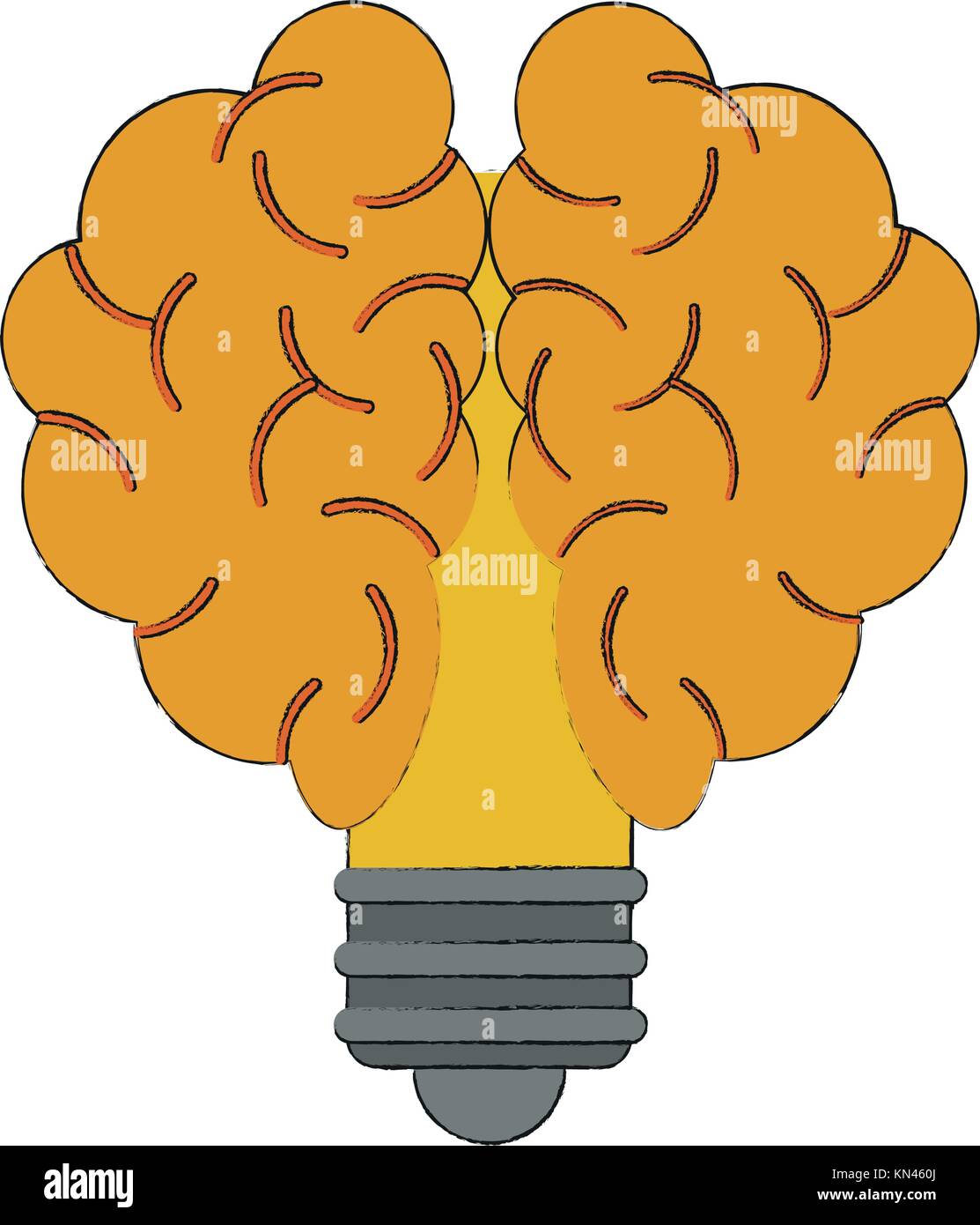 Bulb with brain Stock Vector Image & Art - Alamy