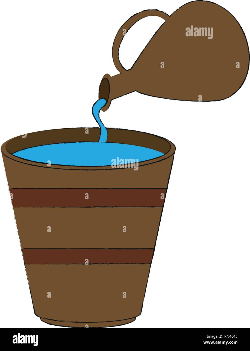 Jug and bucket with water Stock Vector Image & Art - Alamy