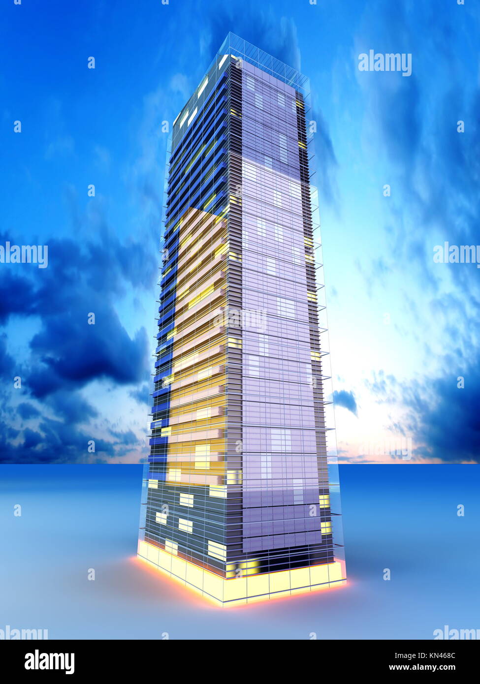 A contemporary skyscraper. 3D rendered Illustration Stock Photo - Alamy