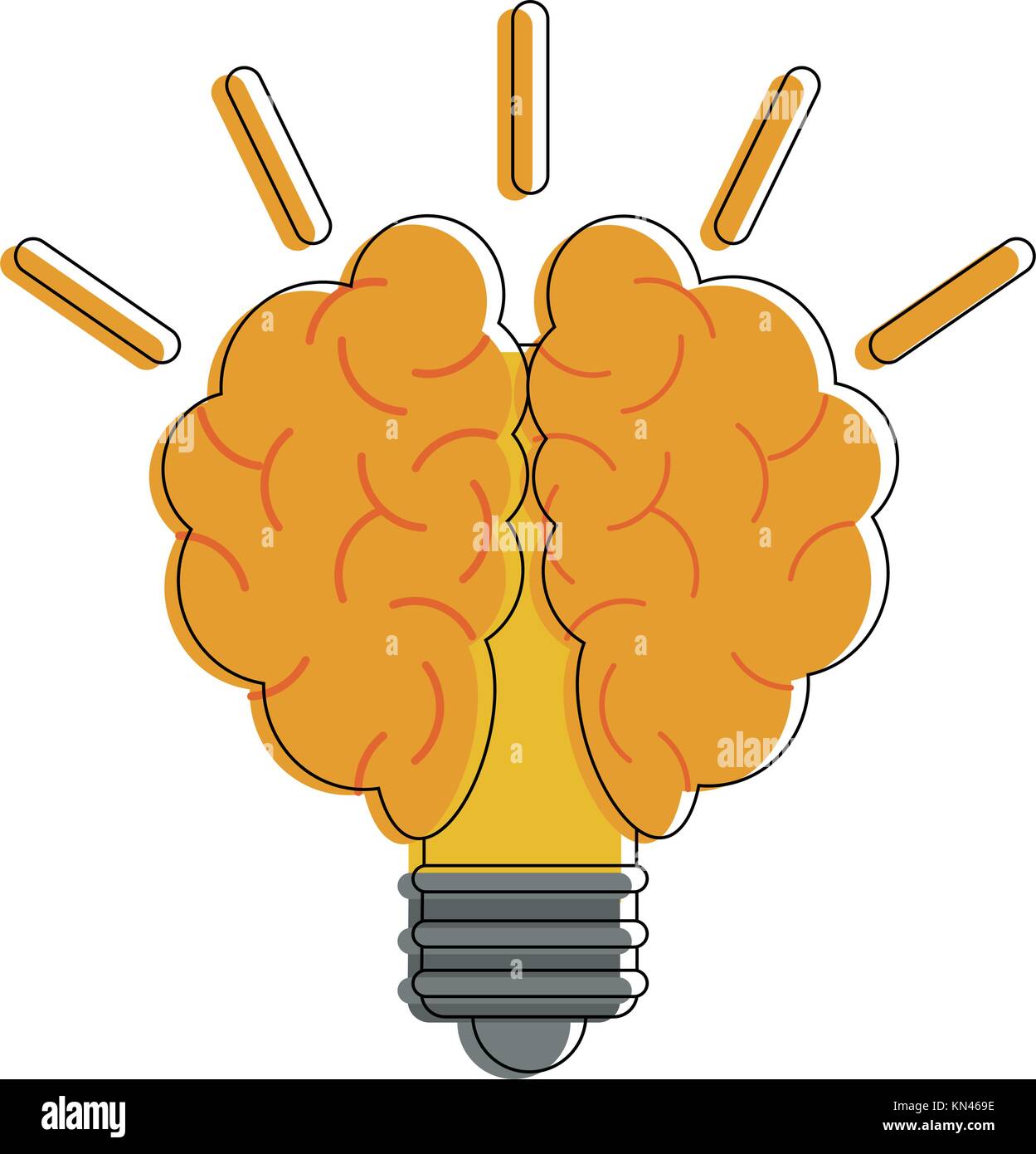 Bulb with brain Stock Vector Image & Art - Alamy