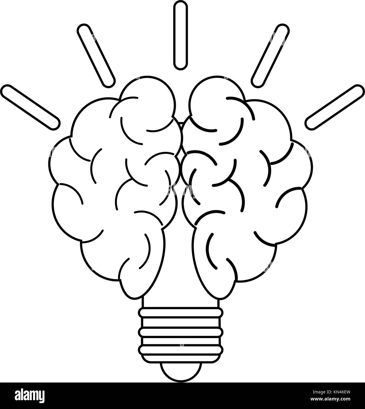Bulb with brain Stock Vector Image & Art - Alamy