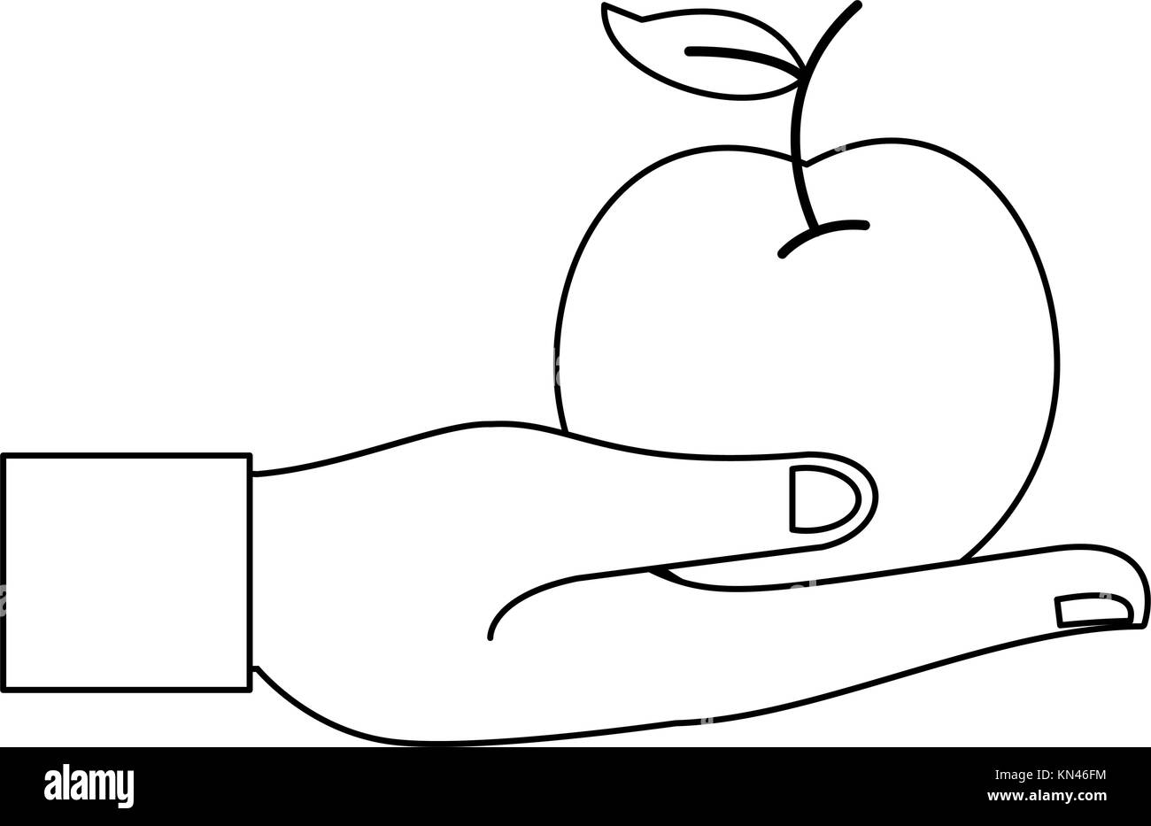 Hand holding an apple Stock Vector Image & Art - Alamy