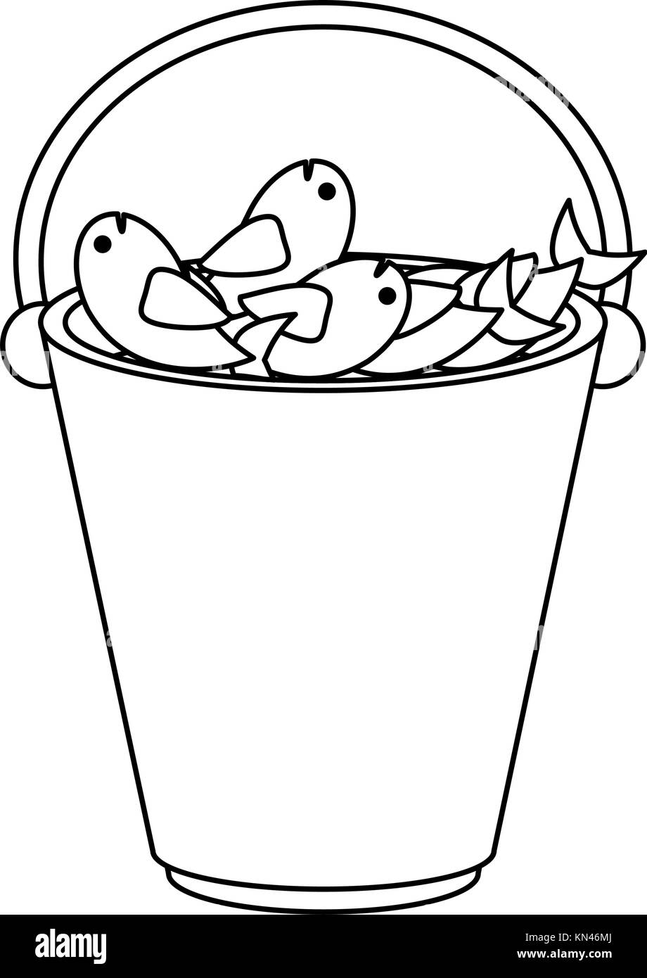 Fishes in bucket Stock Vector Image & Art - Alamy