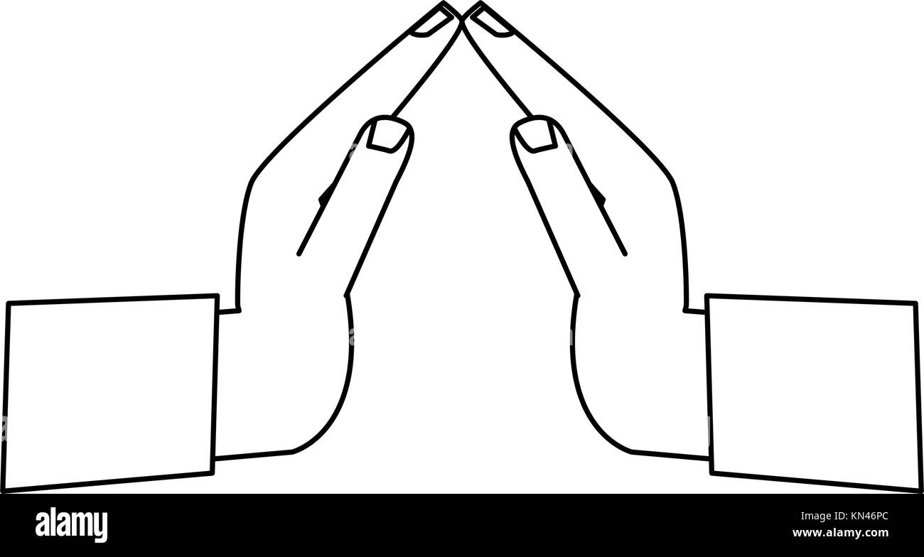 Hands praying symbol Stock Vector Image & Art - Alamy