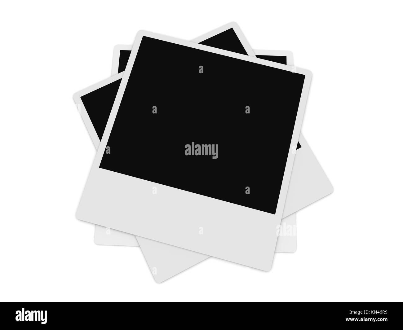 3D Illustration. Classic picture frames of instant image cameras Stock ...