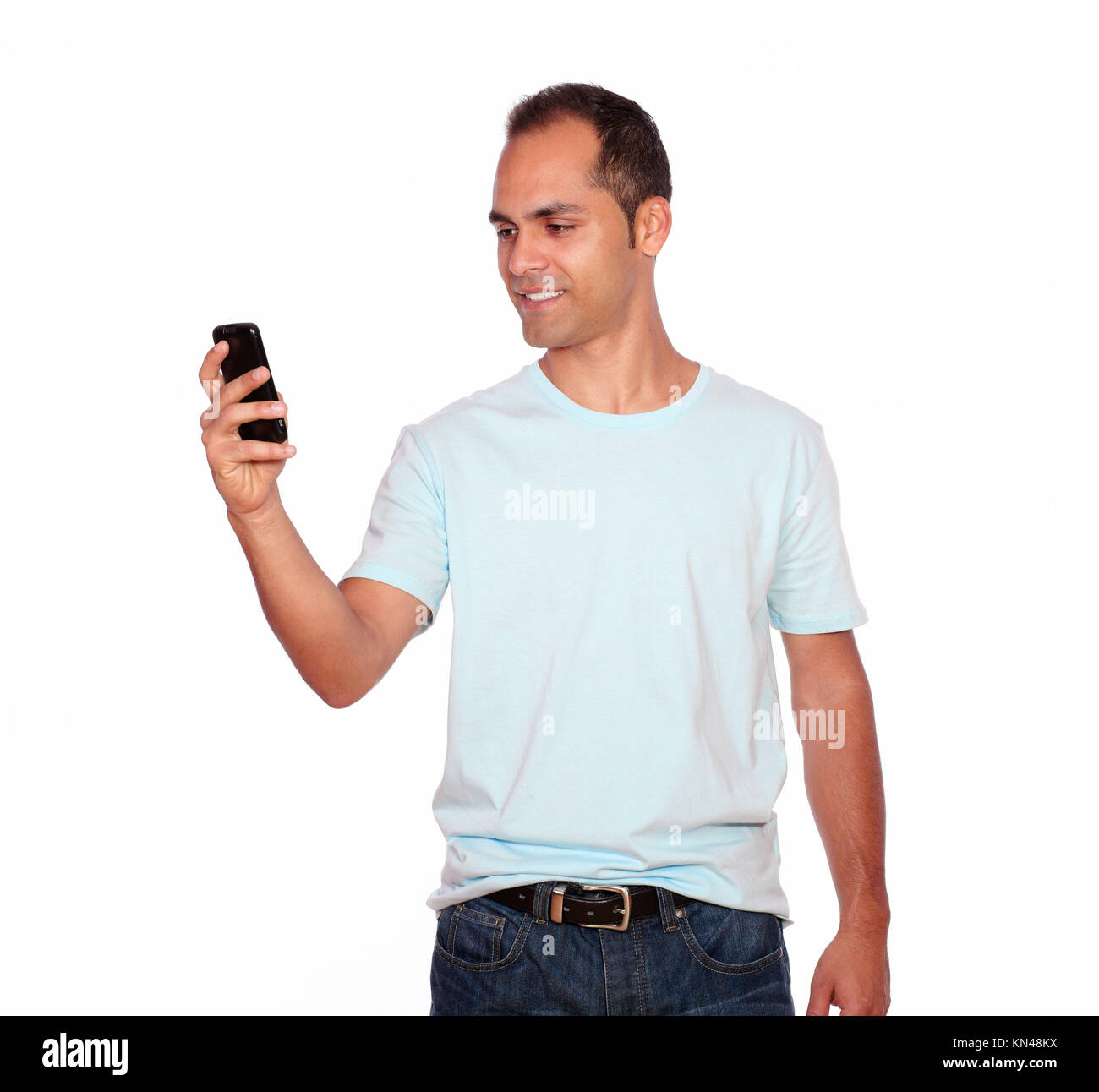 Man sending text message hi-res stock photography and images - Alamy