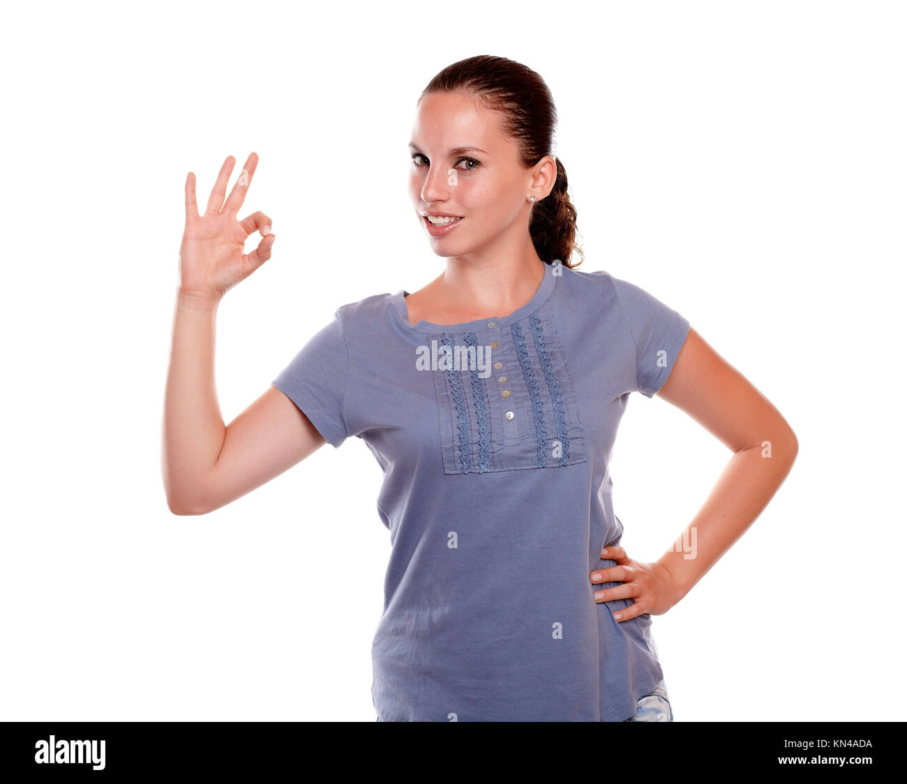 Woman saying hi-res stock photography and images - Alamy