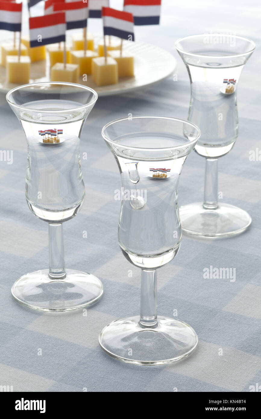 Traditional Dutch gin and cheese Stock Photo - Alamy