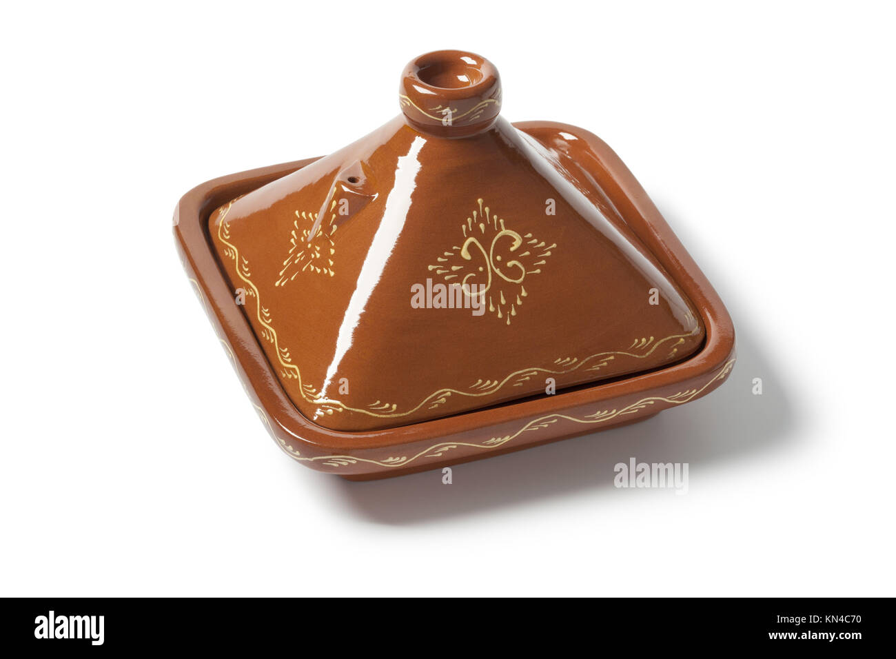 Moroccan square tagine on white background Stock Photo - Alamy
