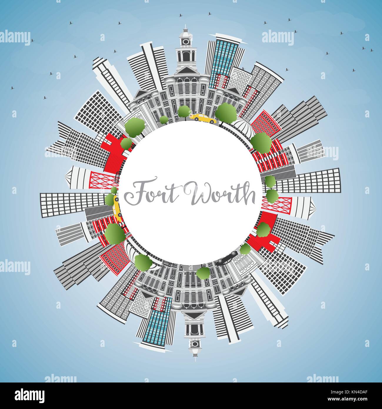Fort worth texas city skyline Stock Vector Images - Alamy
