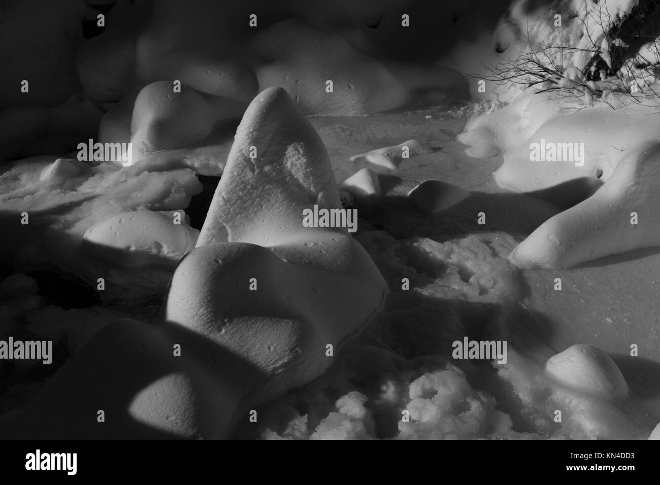 Snow on Rocks Stock Photo - Alamy