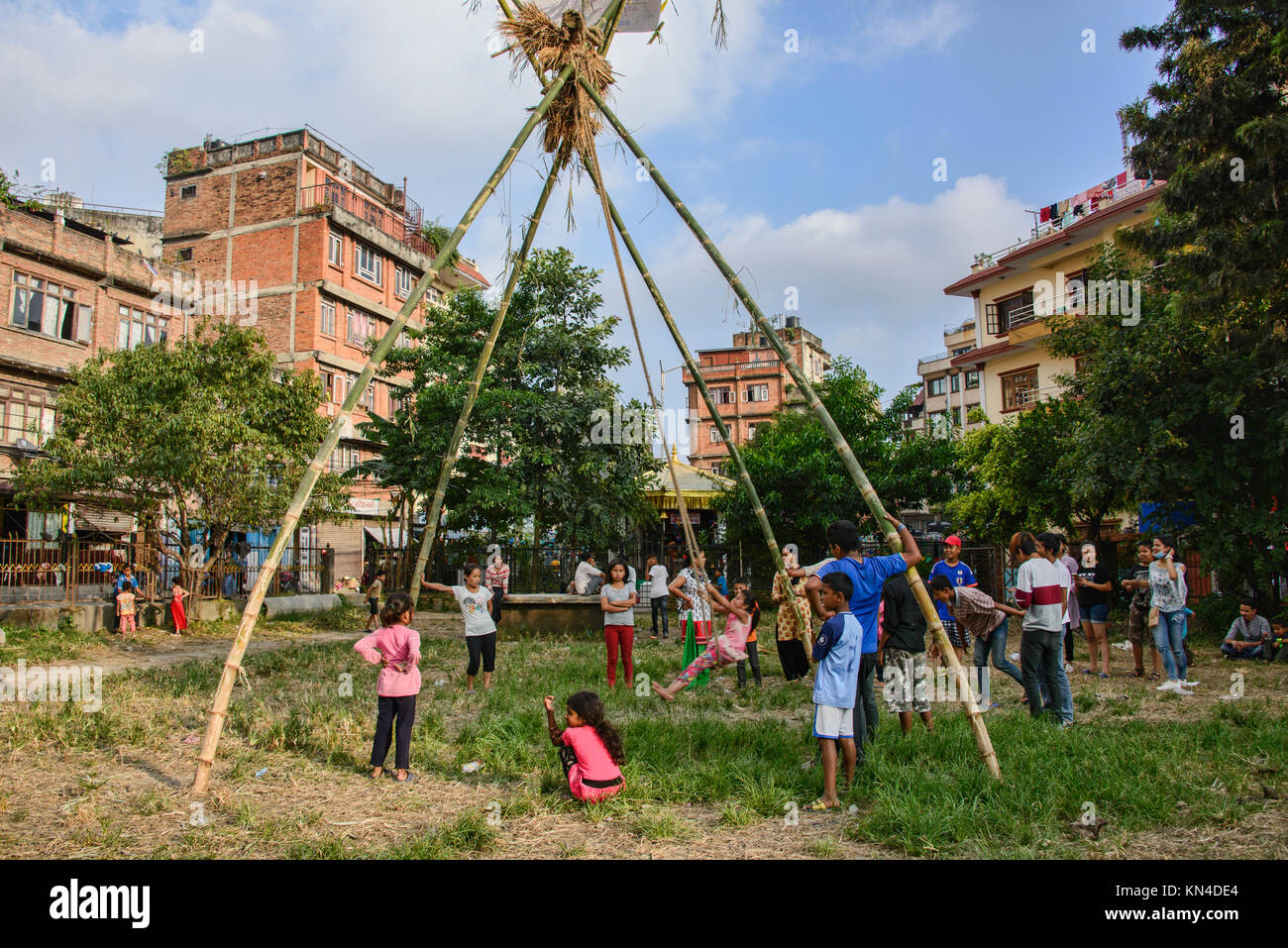 Bamboo Ping Swing for Dasain holiday celebrations, Kathmandu, Nepal ... Bamboo Ping Swing for Dasain holiday celebrations, Kathmandu, Nepal ...