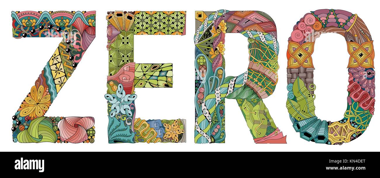 Word ZERO. Vector decorative zentangle object Stock Vector Image & Art ...