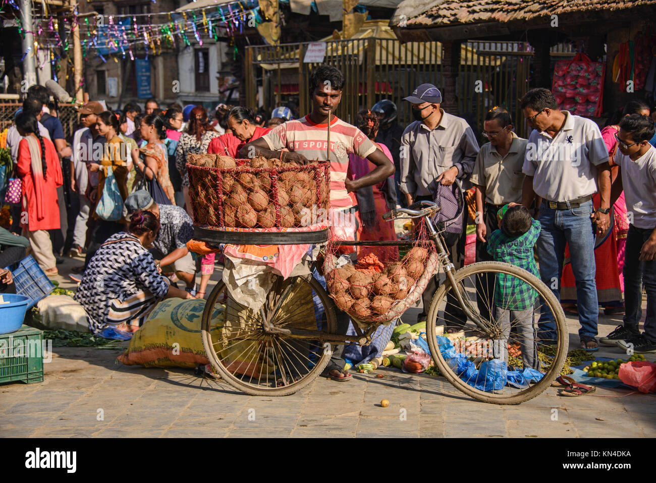 Coconut seller at Durbar Square. Kathmandu, Nepal Stock Photo - Alamy