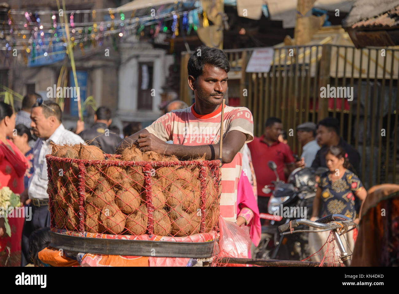 Coconut seller at Durbar Square. Kathmandu, Nepal Stock Photo - Alamy