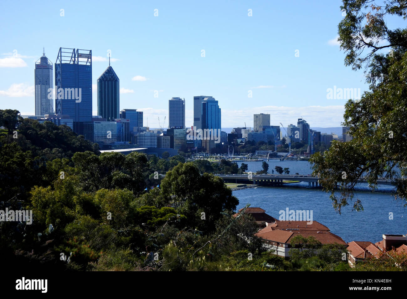View of South Perth City from Kings Park and Botanical Gardnes Stock ...