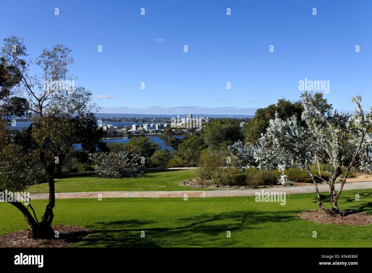 View of South Perth City from Kings Park and Botanical Gardnes Stock ...