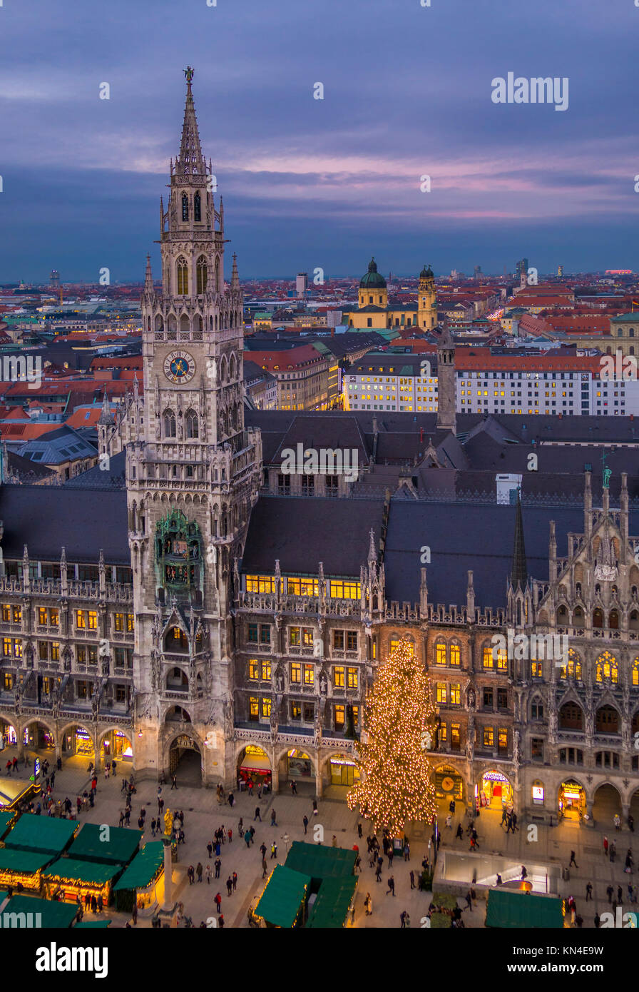 Christmas Market at Marienplatz in Munich, Germany, Bavaria Stock Photo ...