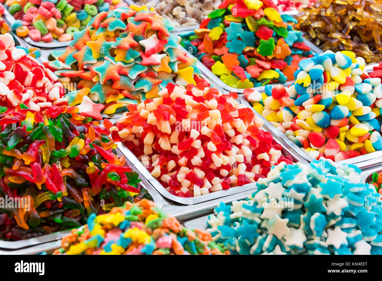 Assortment of jellied colored sweets as a product background Stock ...