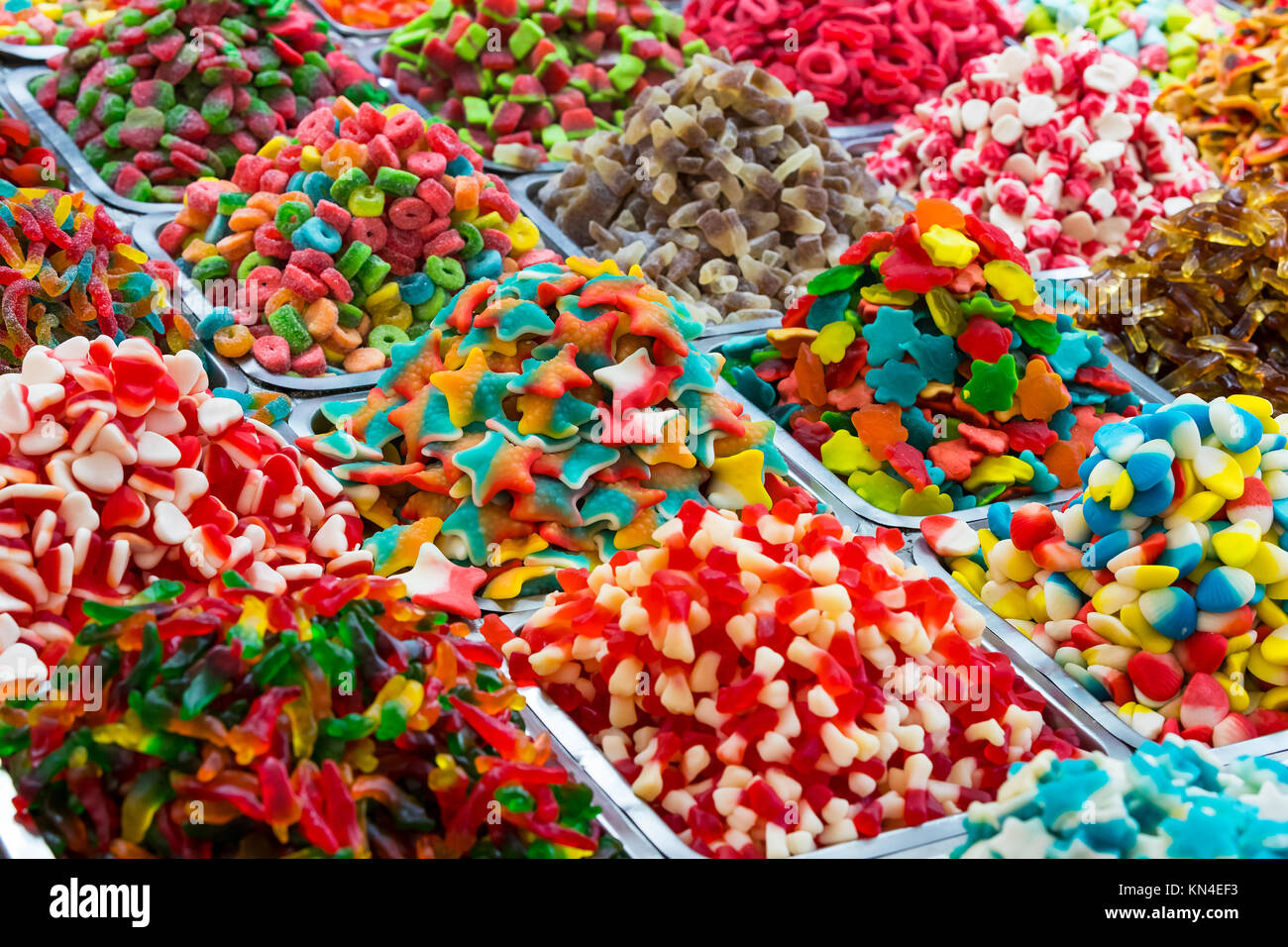 Assortment of jellied colored sweets as a product background Stock ...