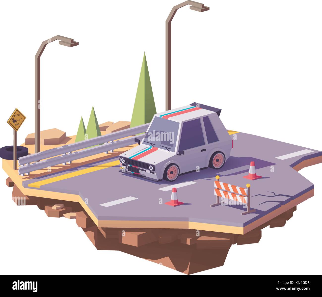 Retro car vector on Cut Out Stock Images & Pictures - Alamy