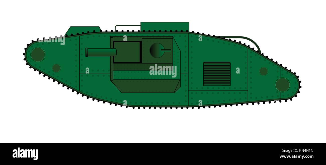 An early World War One tank over a white background Stock Vector Image ...