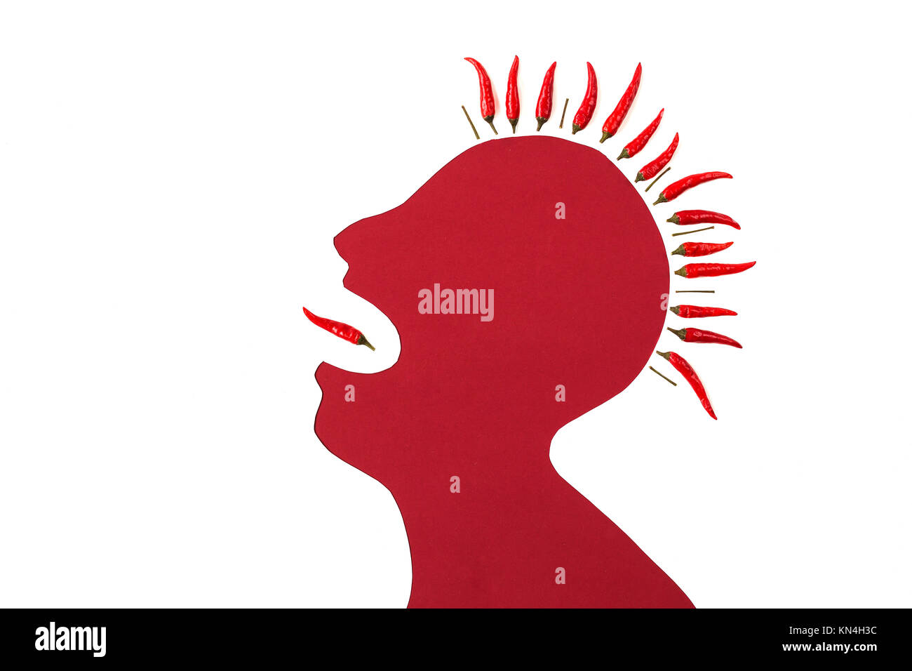 concept of human disease - abstract white male man with iroquois ...