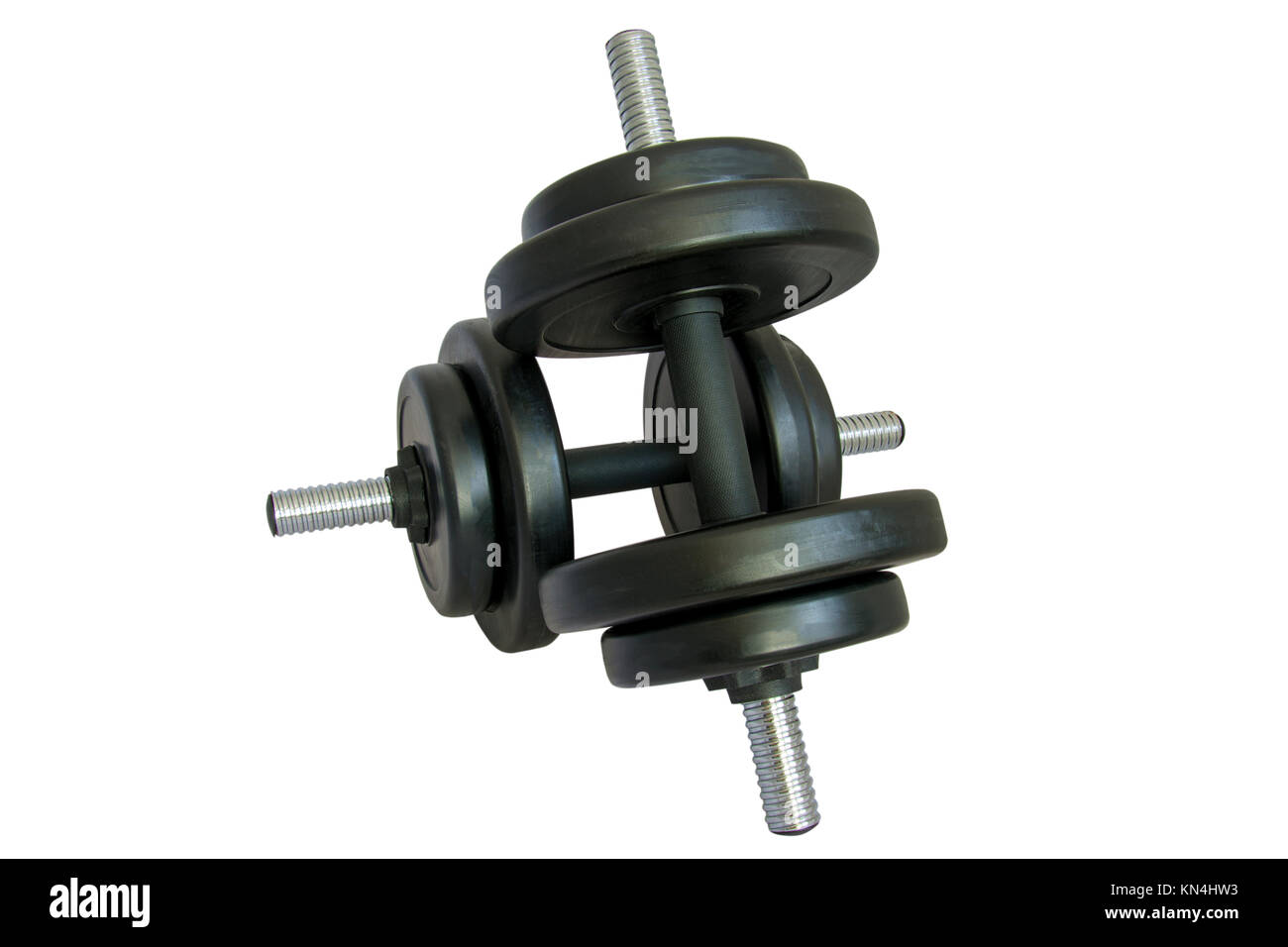 Exercise hand weights isolated on a white background Stock Photo - Alamy