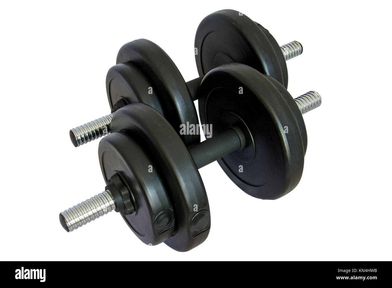 Exercise hand weights isolated on a white background Stock Photo - Alamy
